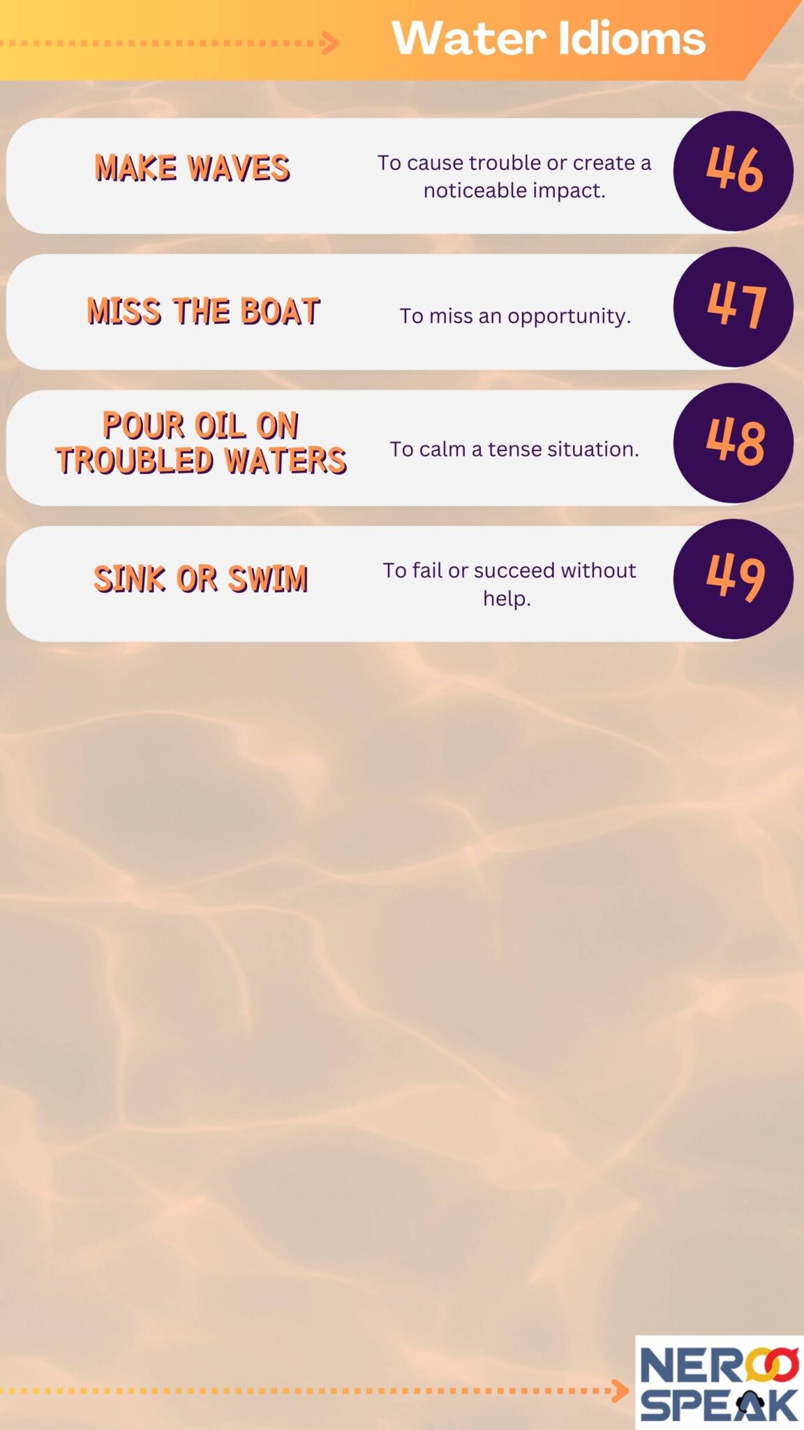 +40 of Water Idioms with Meaning - Neroo Speak